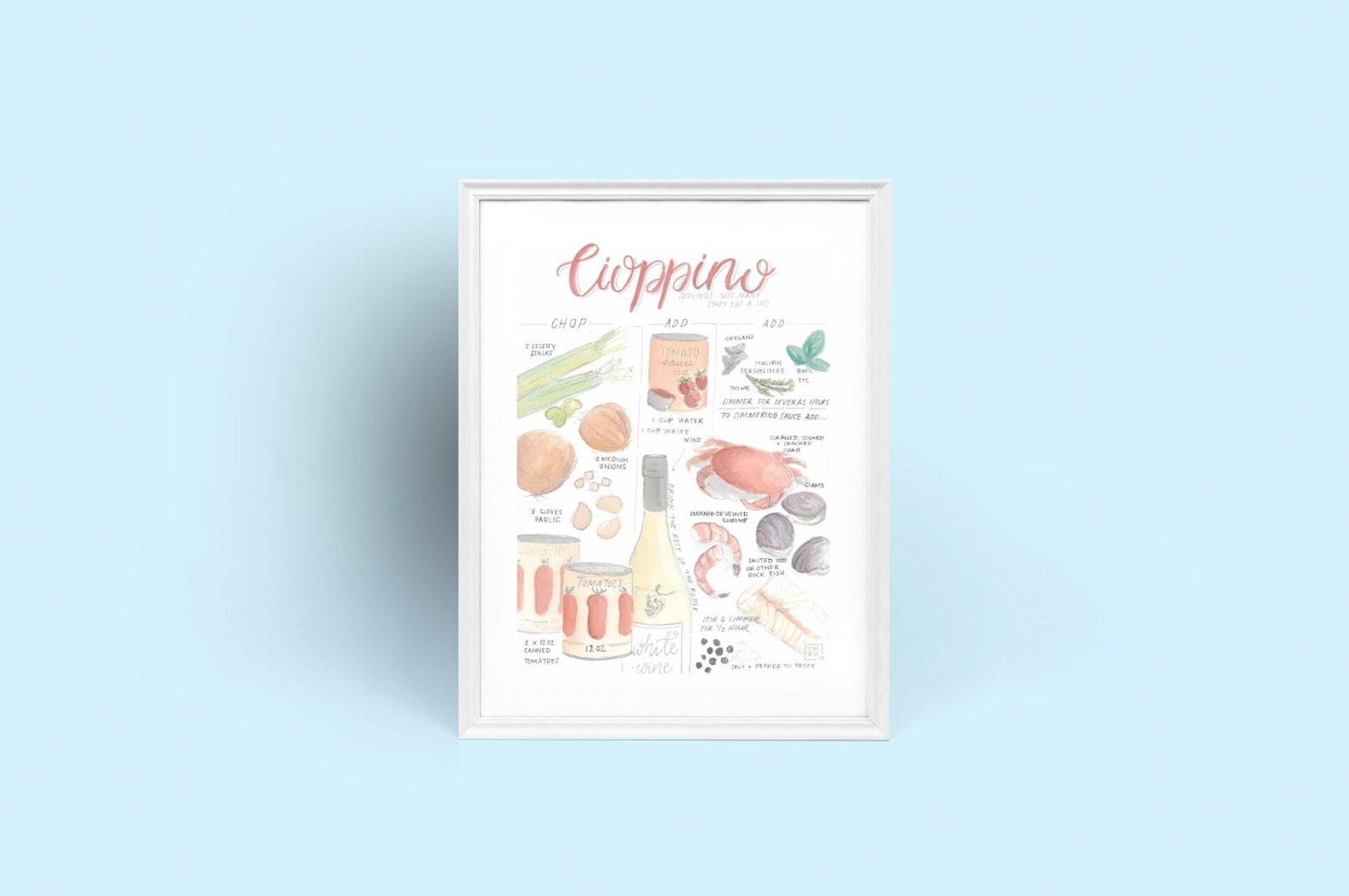 Custom Illustrated Recipe - Original Watercolor Painting - Etsy