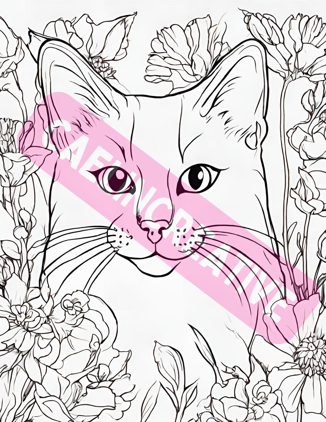 20 CAT COLORING Pages for Children or Adults Easy, Medium and Hard All ...