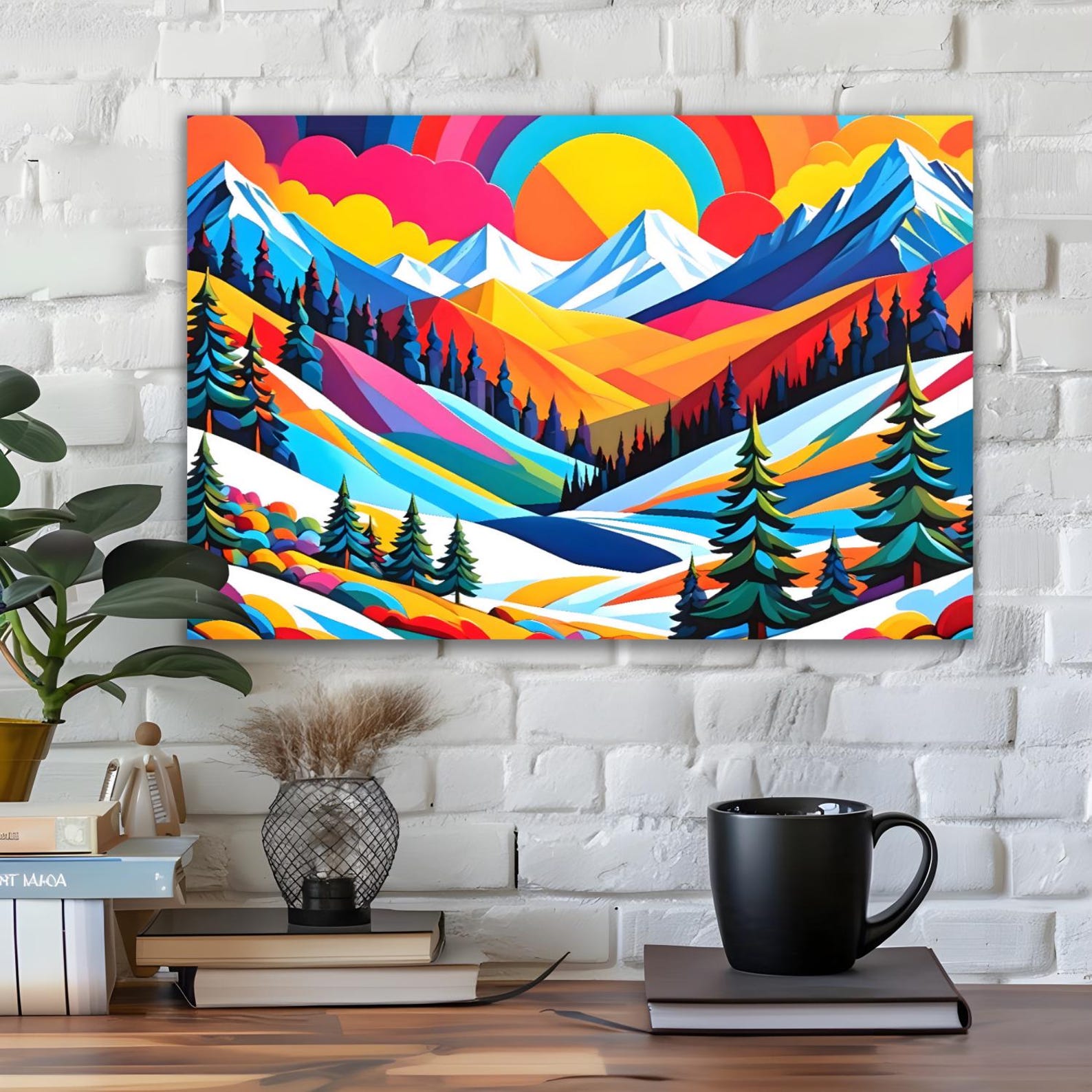 Mountain Scape No.4, Canvas Wall Art, Unique Image, Vivid Colours ...