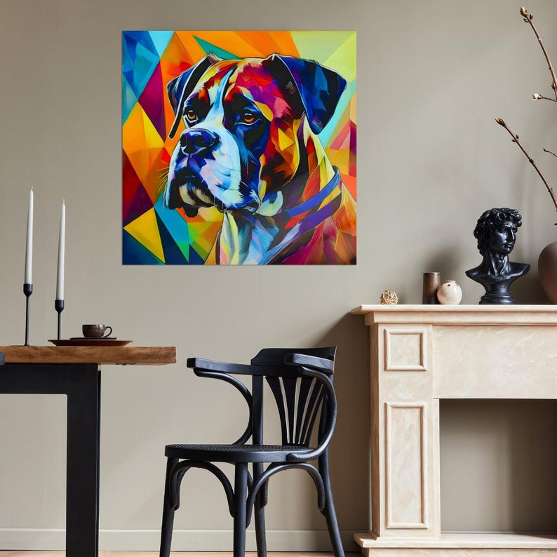Boxer Dog No.3, Lovely Image That Captures the Personality, Vibrant ...