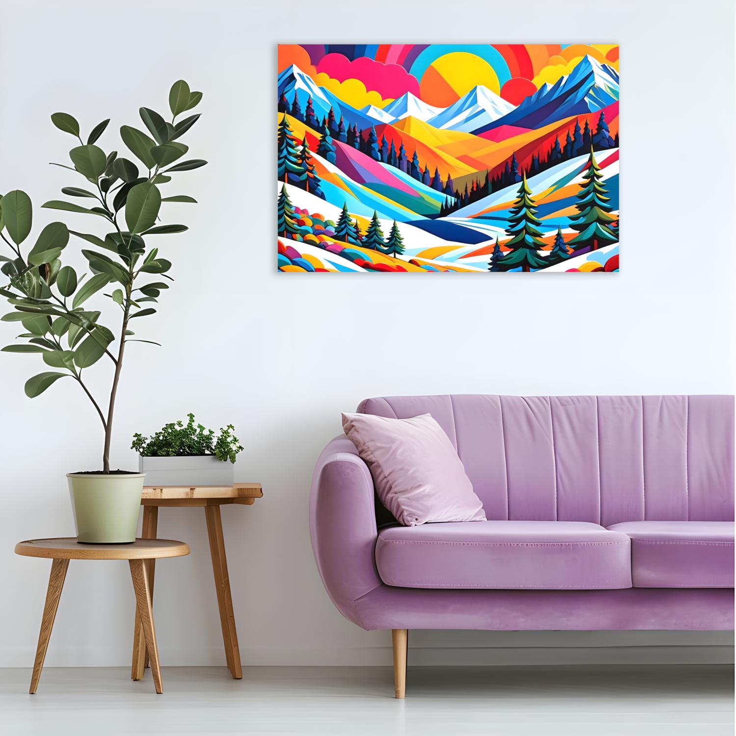 Mountain Scape No.4, Canvas Wall Art, Unique Image, Vivid Colours ...