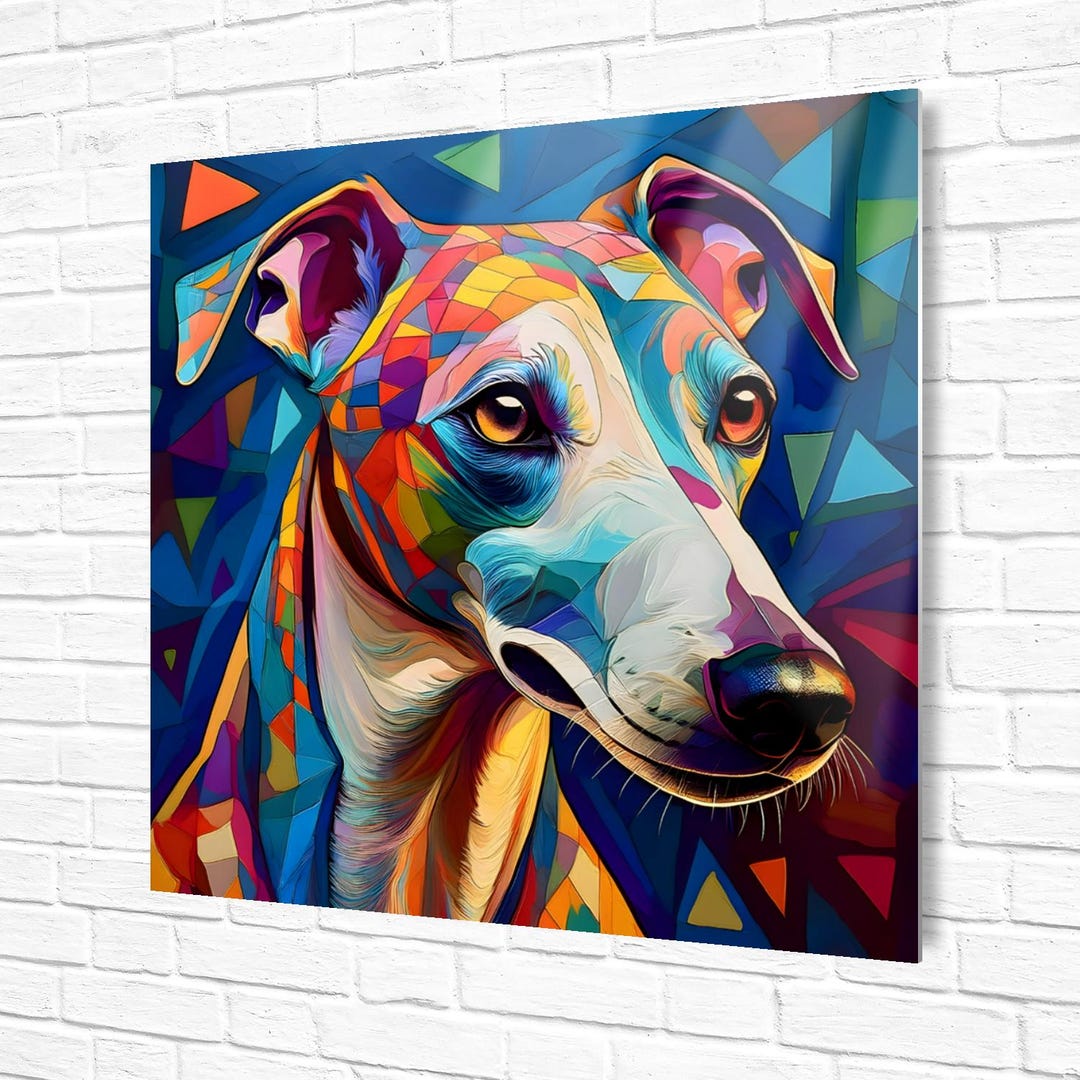 Whippet No.2, Beautiful Image Captures the Personality, Vibrant Colours ...