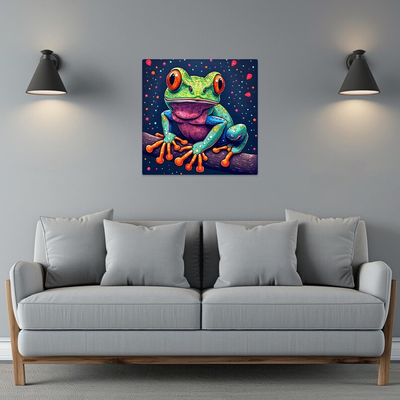 Frog Print No.7, Printed on Metal, Unique Image, High Quality, Vivid ...