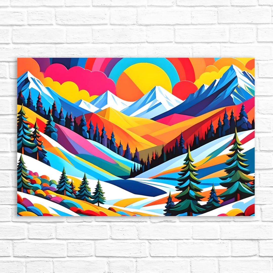 Mountain Scape No.4, Canvas Wall Art, Unique Image, Vivid Colours ...