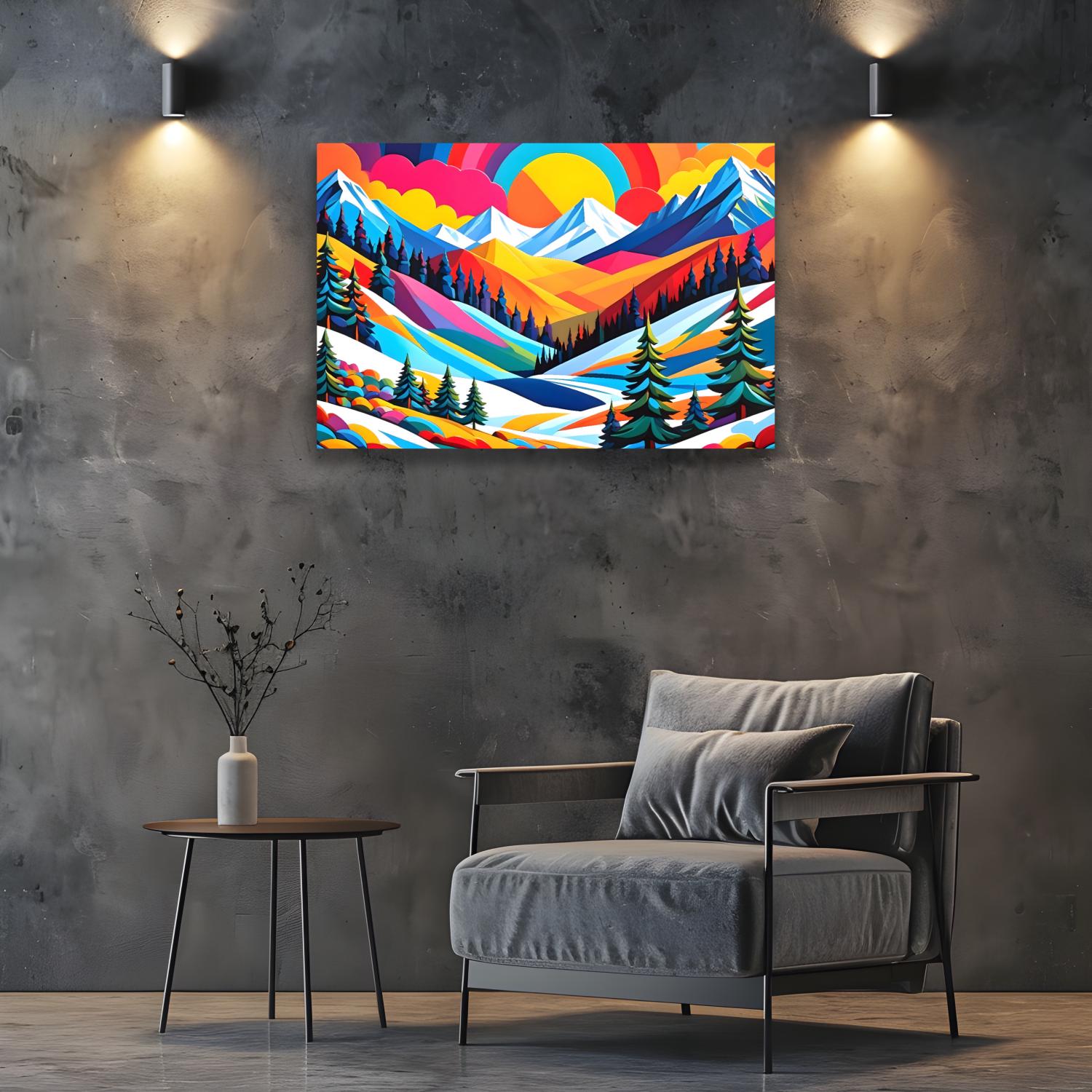 Mountain Scape No.4, Canvas Wall Art, Unique Image, Vivid Colours ...