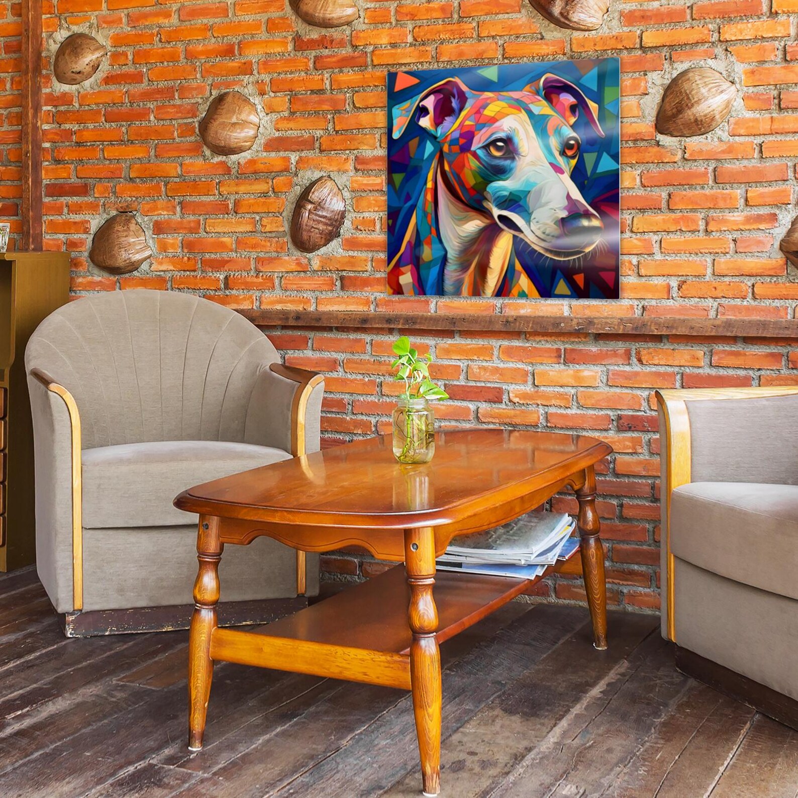 Whippet No.2, Beautiful Image Captures the Personality, Vibrant Colours ...