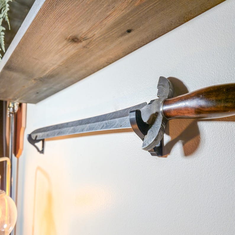 Horizontal Sword Wall Mount: Sturdy Display for Katana, Broadsword ...
