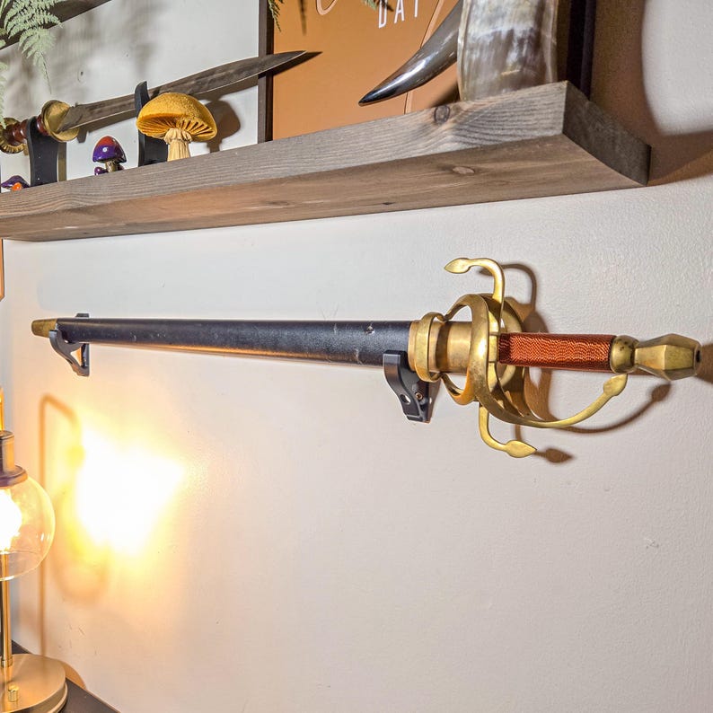 Horizontal Sword Wall Mount: Sturdy Display for Katana, Broadsword ...