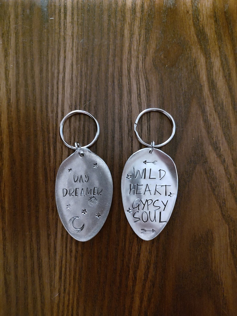 Handmade Vintage Spoon Keychain - Choose Your Quote - Etsy