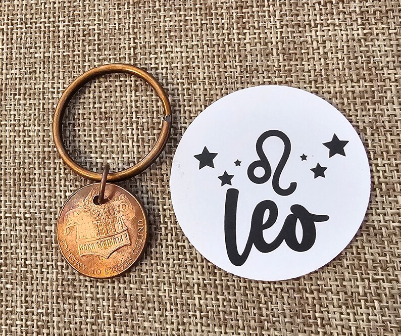 Leo Zodiac Handstamped U.S.A. Penny Keychain - Etsy