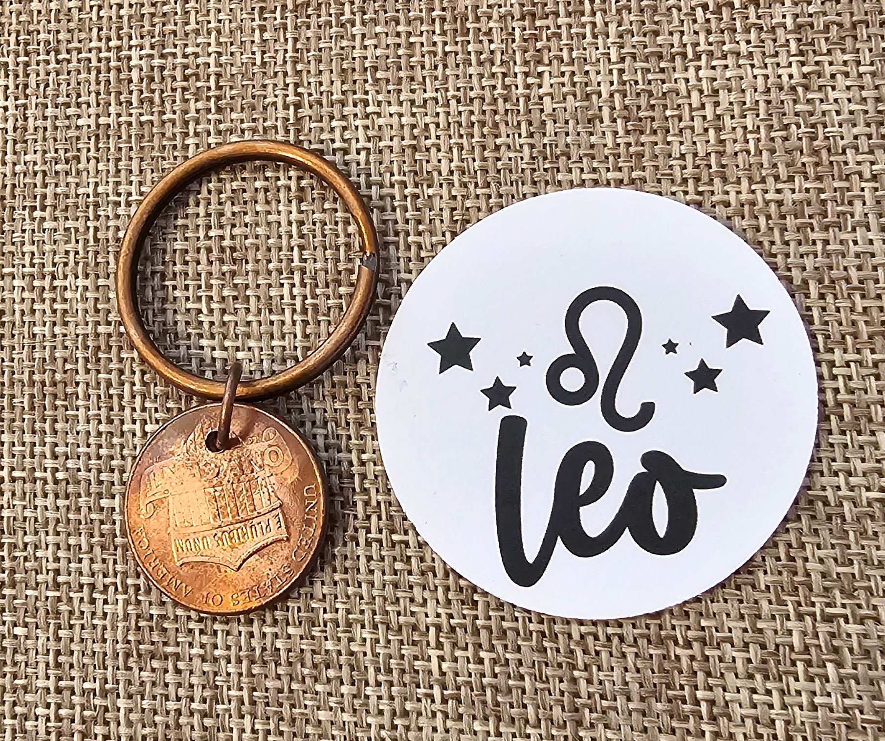 Leo Zodiac Handstamped U.S.A. Penny Keychain - Etsy