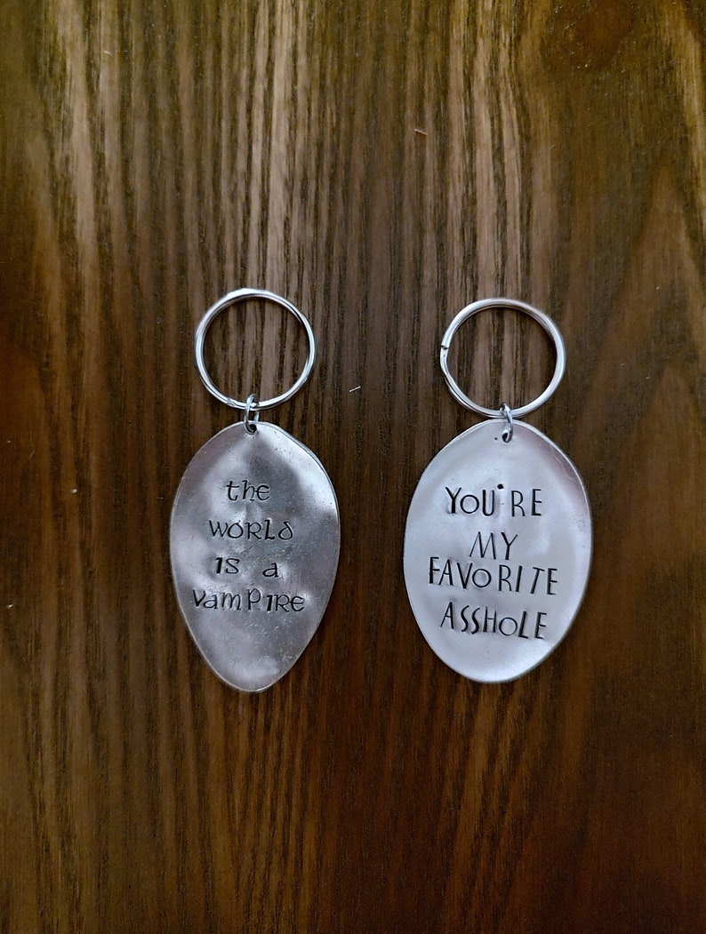 Handmade Vintage Spoon Keychain - Choose Your Quote - Etsy