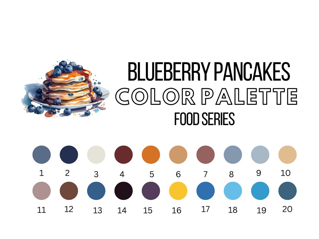 Blueberry Pancakes Color Palette With 20 Colors procreate - Etsy