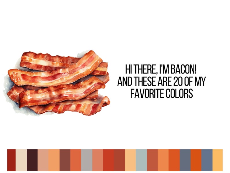 Brown Bacon Color Palette With 20 Colors procreate canva hex - Etsy
