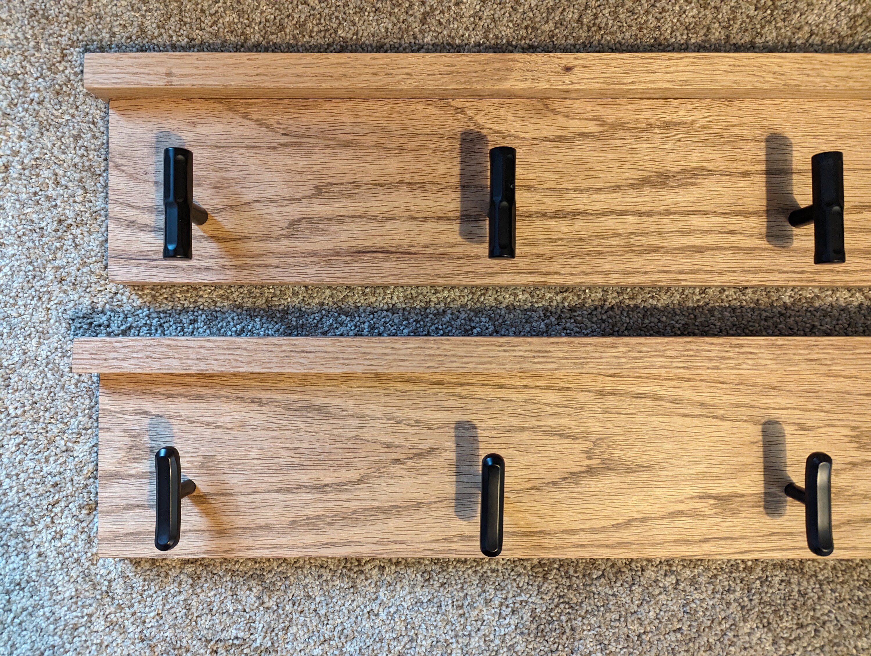Handmade Solid Oak Wall Mounted Coat Rack. Coat Hanger. Weathered ...