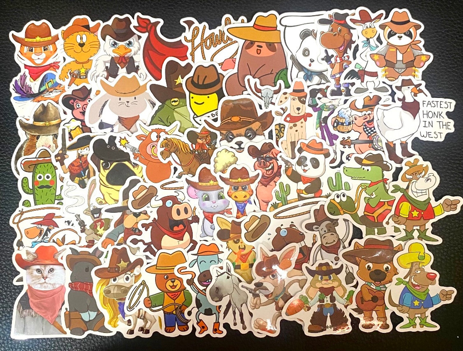 Animals in Cowboy Hats Sticker Pack, 5-pack Stickers, Cute Animal ...