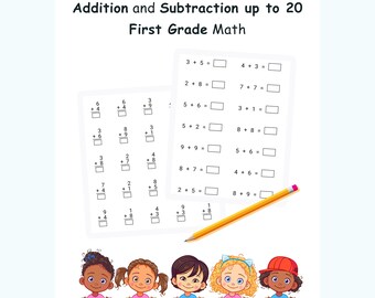 Addition and Subtraction With Numbers up to 20 1st Grade Math ...