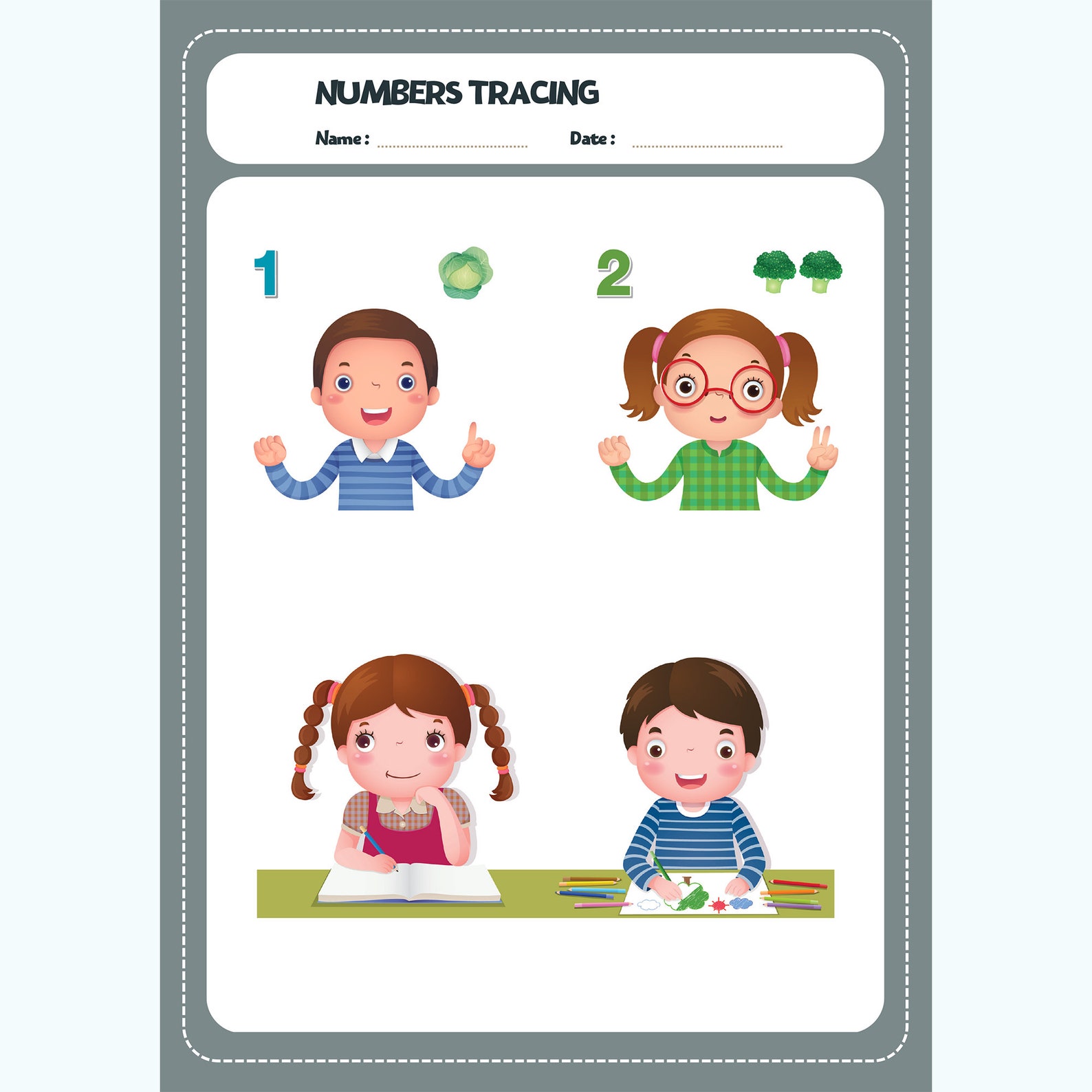 1-10 Number Tracing, Preschool Worksheet Printable, Handwriting ...