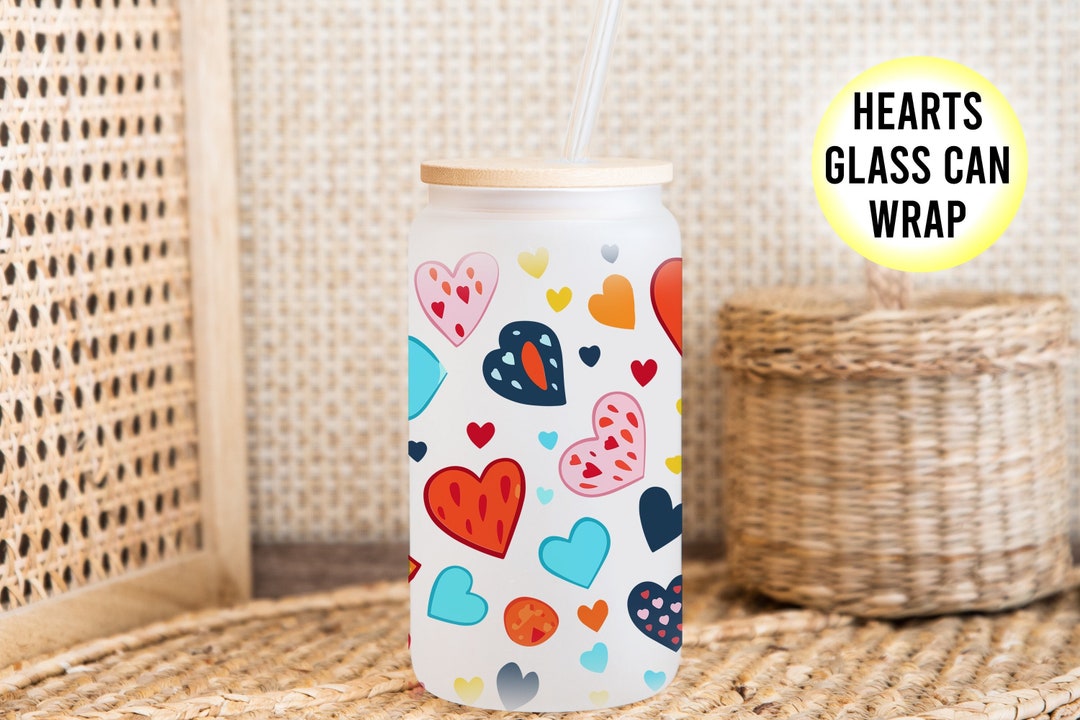 Heart Libbey SVG and PNG for Glass Cans: Perfect for 16oz Coffee & Beer ...