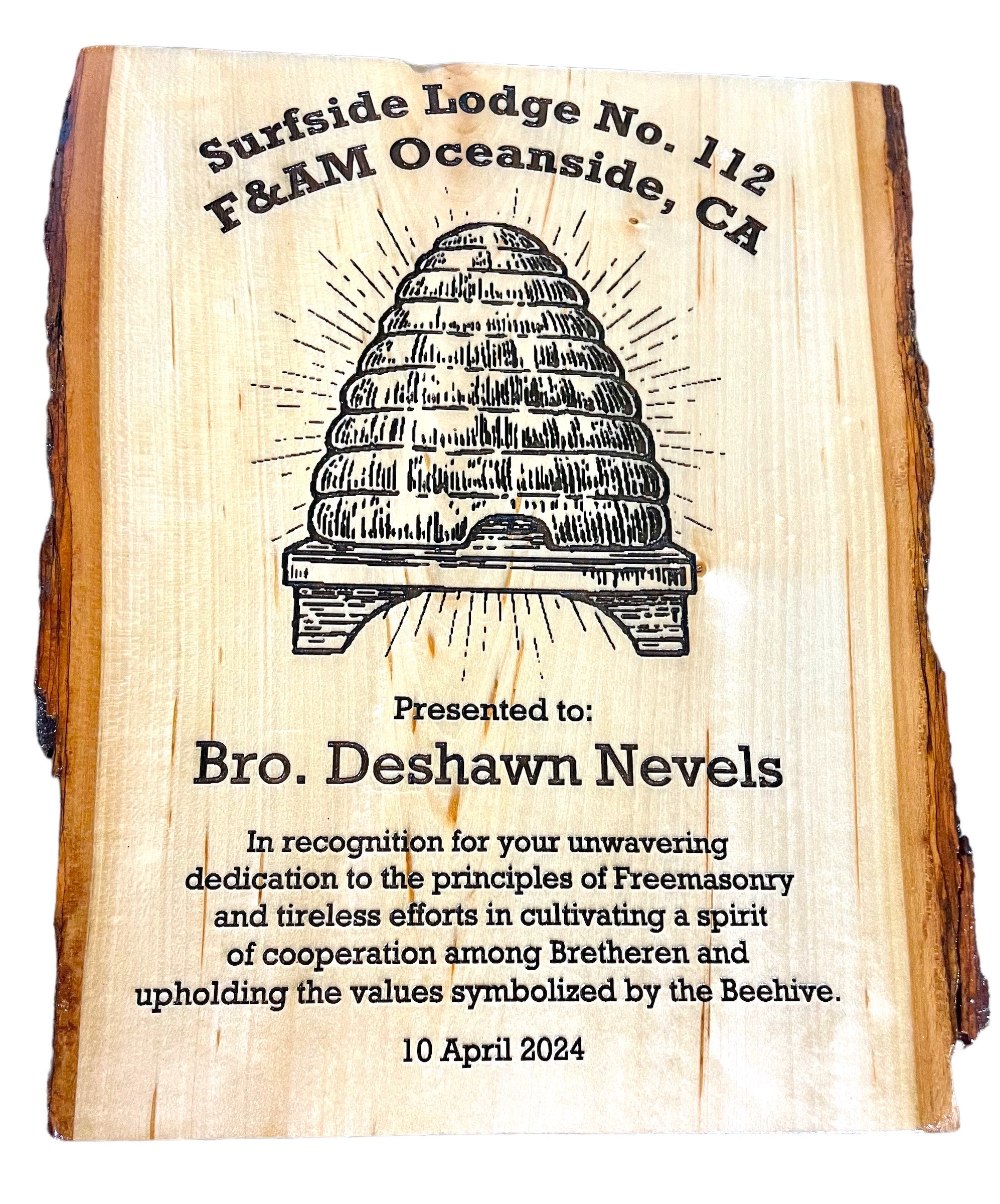 Masonic Beehive Award The Bee Hive Most Worshipful Prince Hall Grand