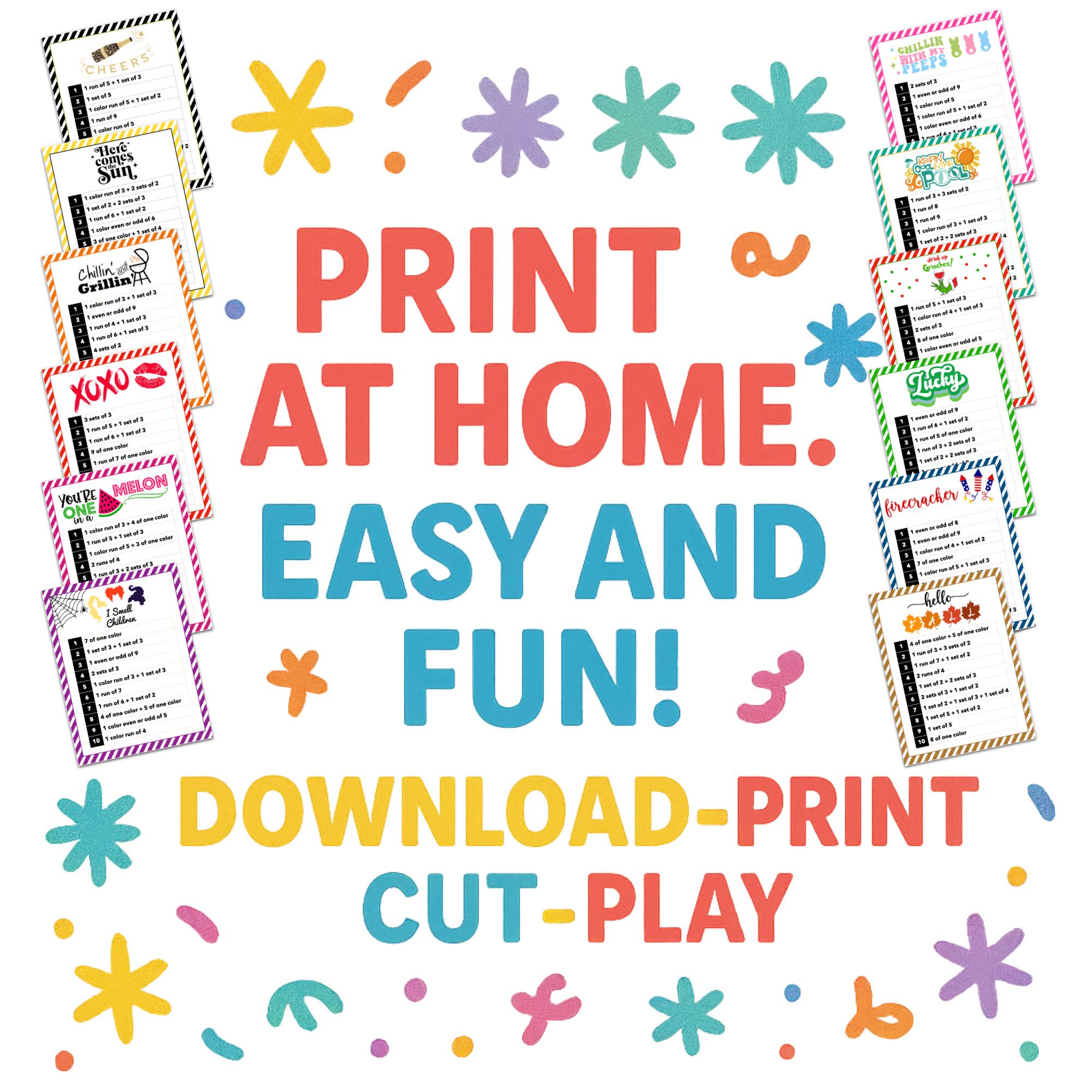 12-months of Phase 10 Cards: Seasonal Themed Printable Game (PDF ...