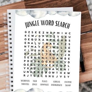 Jungle Word Search, Animal Word Search, Environment Word Search, Word ...
