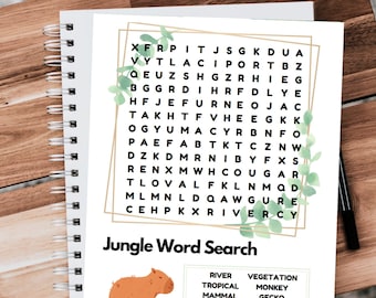 Jungle Word Search, Animal Word Search, Environment Word Search, Word ...