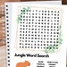 Jungle Word Search, Animal Word Search, Environment Word Search, Word ...