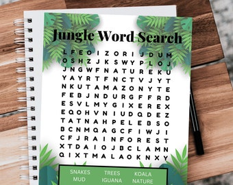 Jungle Word Search, Animal Word Search, Environment Word Search, Word ...
