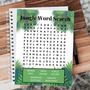 Jungle Word Search, Animal Word Search, Environment Word Search, Word ...