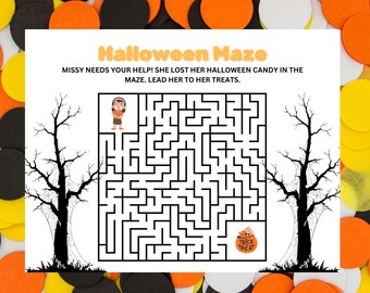 Halloween Maze, Printable Halloween Games for Kids, Printable Halloween ...