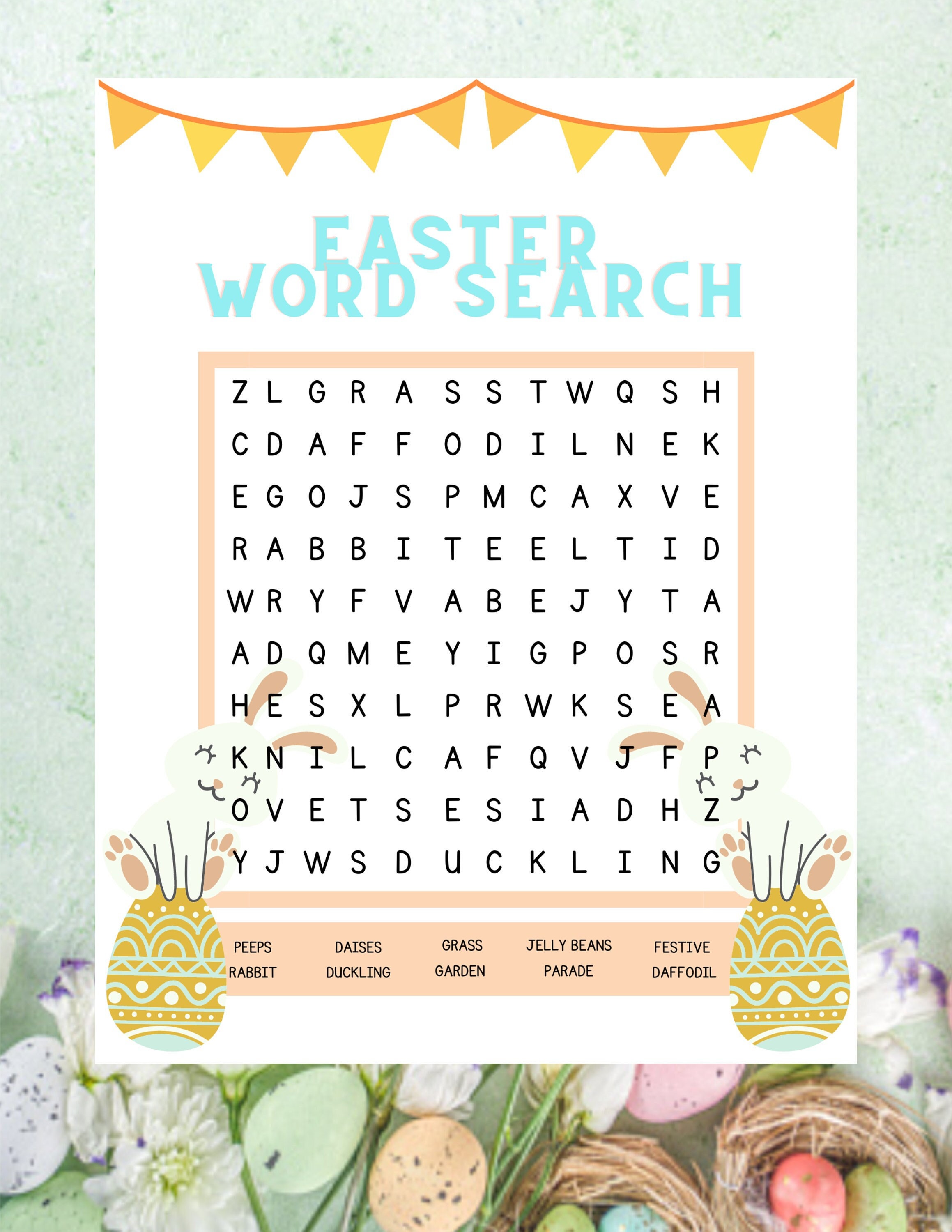 Easter Word Search, Printable Easter Games for Kids, Printable Easter ...