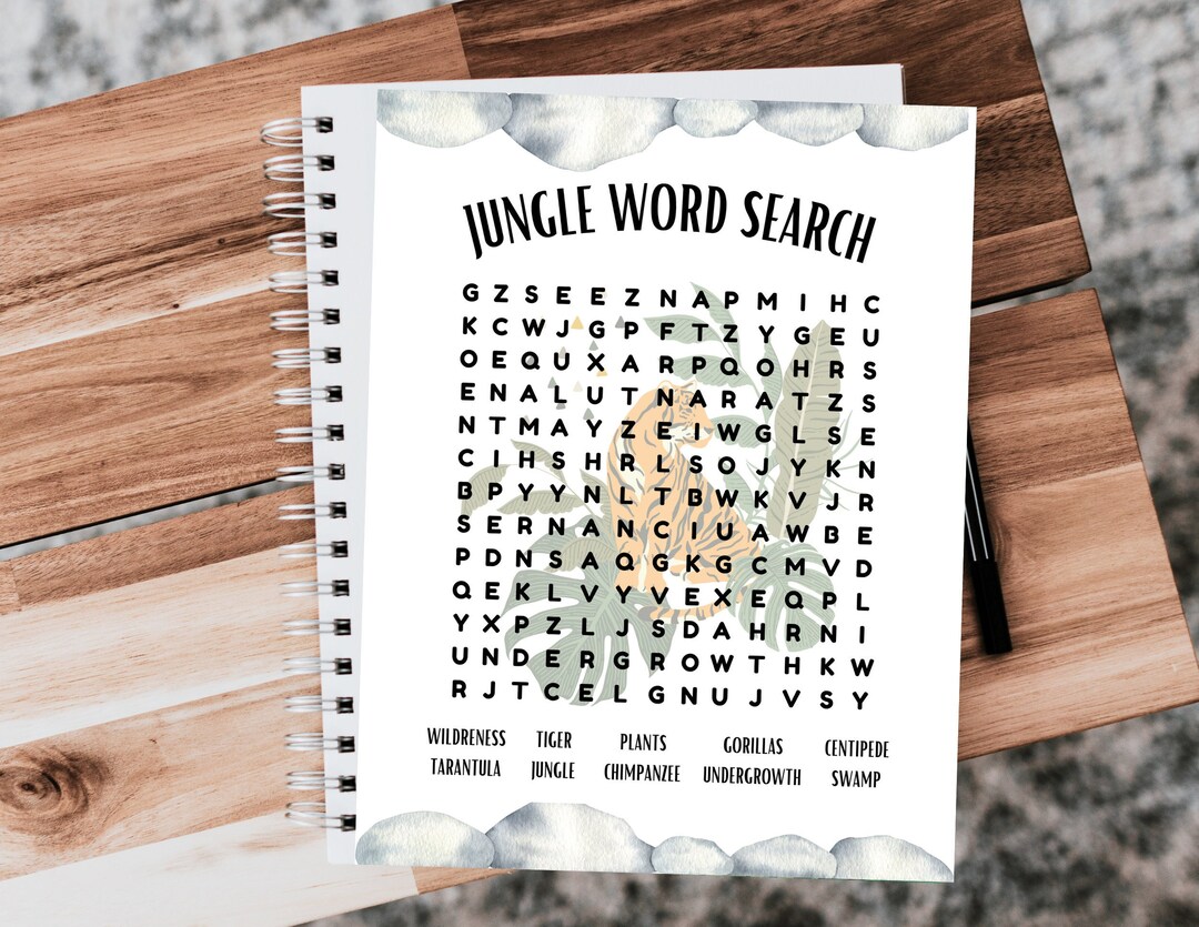 Jungle Word Search, Animal Word Search, Environment Word Search, Word ...