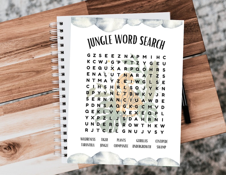 Jungle Word Search, Animal Word Search, Environment Word Search, Word ...