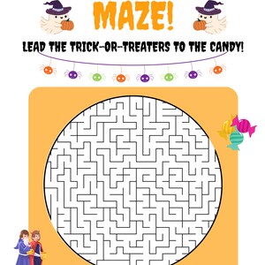 Halloween Maze, Printable Halloween Games for Kids, Printable Halloween ...