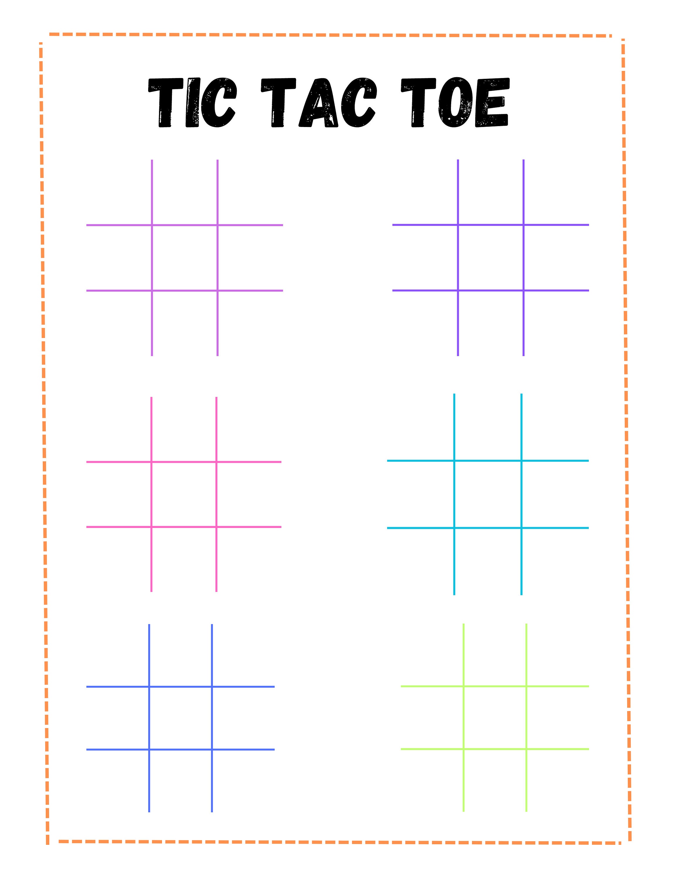 Tic Tac Toe Game for Kids, Printable Tic Tac Toe Worksheet - Etsy