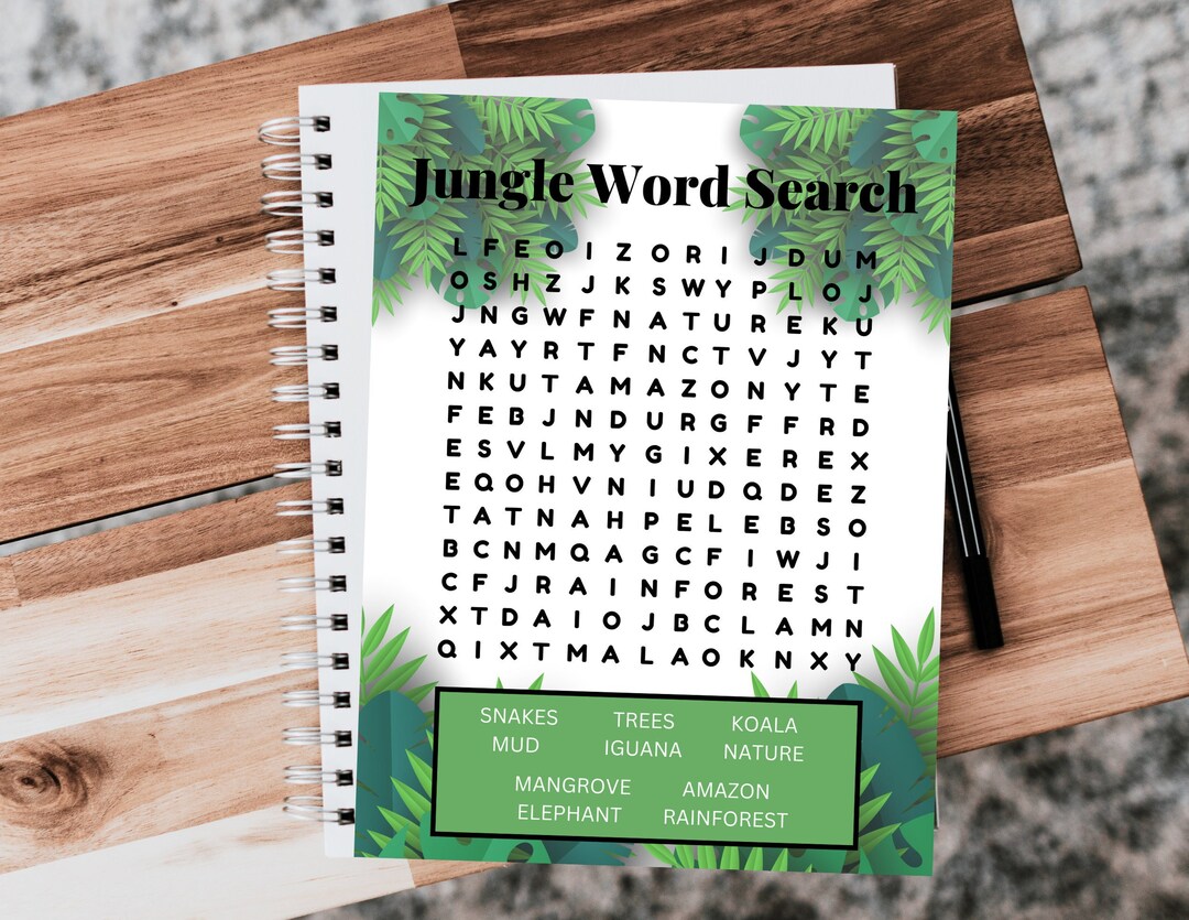 Jungle Word Search, Animal Word Search, Environment Word Search, Word ...