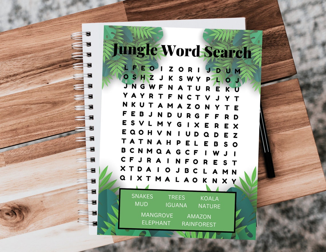 Jungle Word Search, Animal Word Search, Environment Word Search, Word ...