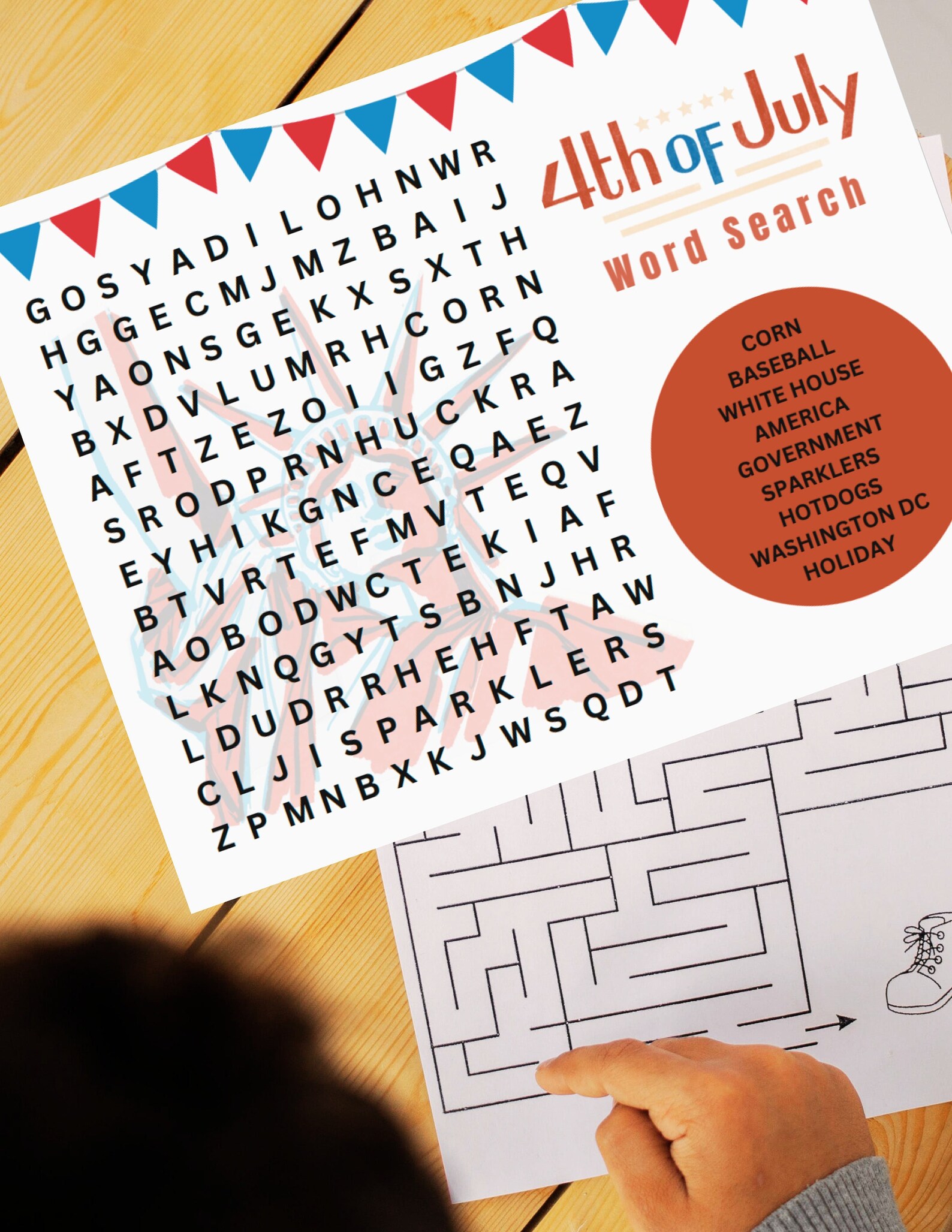 Fourth of July Word Search, 4th of July Word Search, Printable Fourth ...