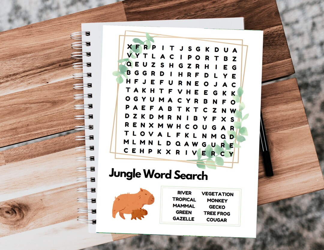 Jungle Word Search, Animal Word Search, Environment Word Search, Word ...