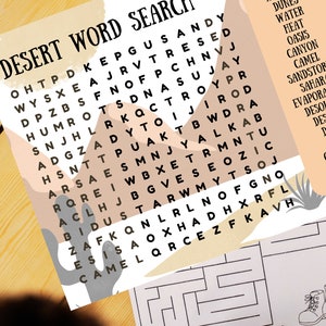 Desert Word Search, Environment Word Search, Word Search for Kids ...