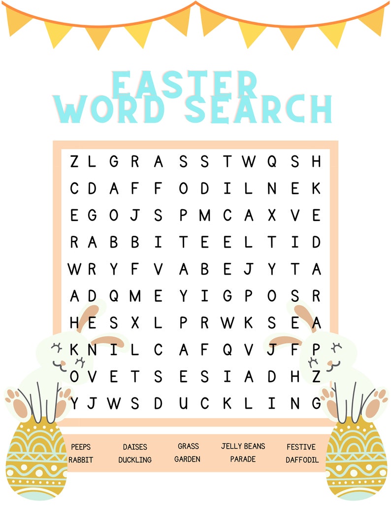 Easter Word Search, Printable Easter Games for Kids, Printable Easter ...