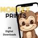 Monkey Digital Art | Monkey Clipart | Monkey Digital Print | Monkeys ...