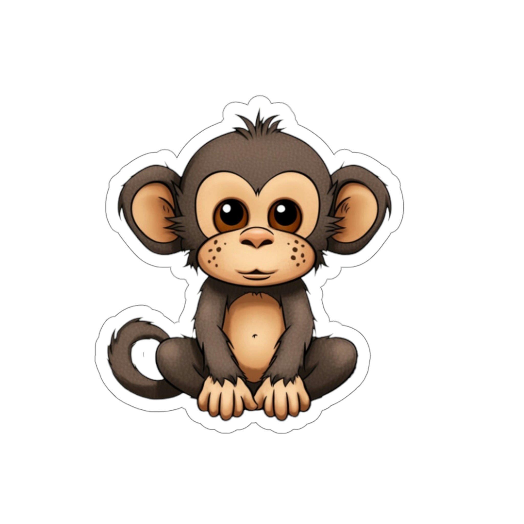Monkey Sticker Monkey Sticker Cute Monkey Sticker Monkey Digital Art ...