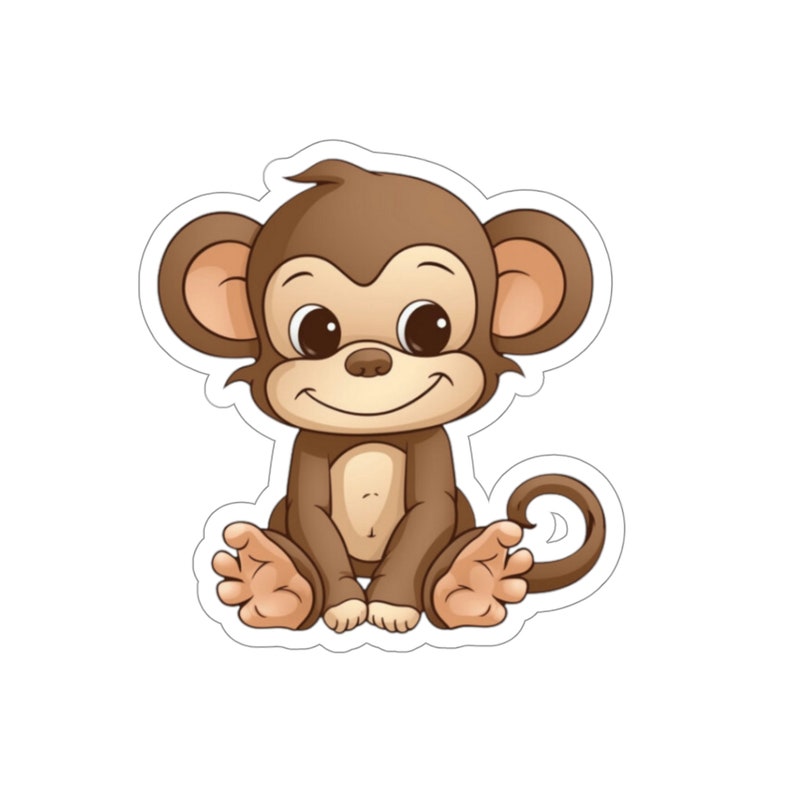 Monkey Sticker Monkey Sticker Cute Monkey Sticker Monkey Digital Art ...