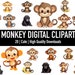 Monkey Digital Art | Monkey Clipart | Monkey Digital Print | Monkeys ...