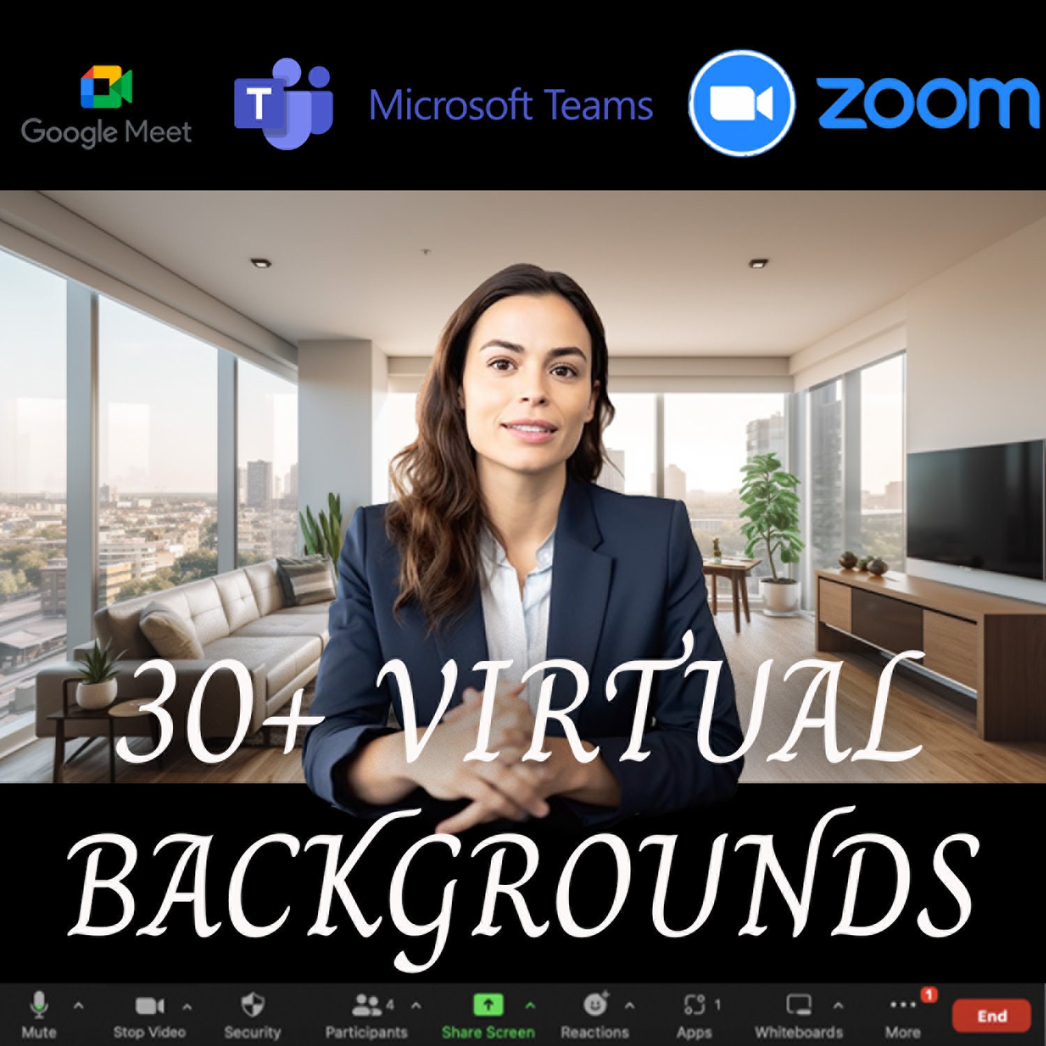 Virtual Background Zoom Background Digital Backgrounds - Etsy UK