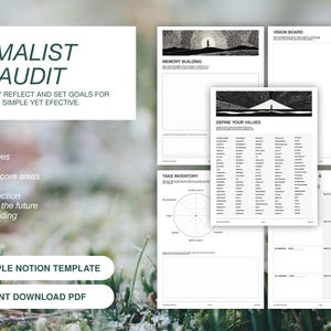 Life Audit Workbook | Notion Template + Instant Download PDF | Goal ...
