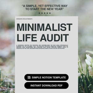 Life Audit Workbook | Notion Template + Instant Download PDF | Goal ...
