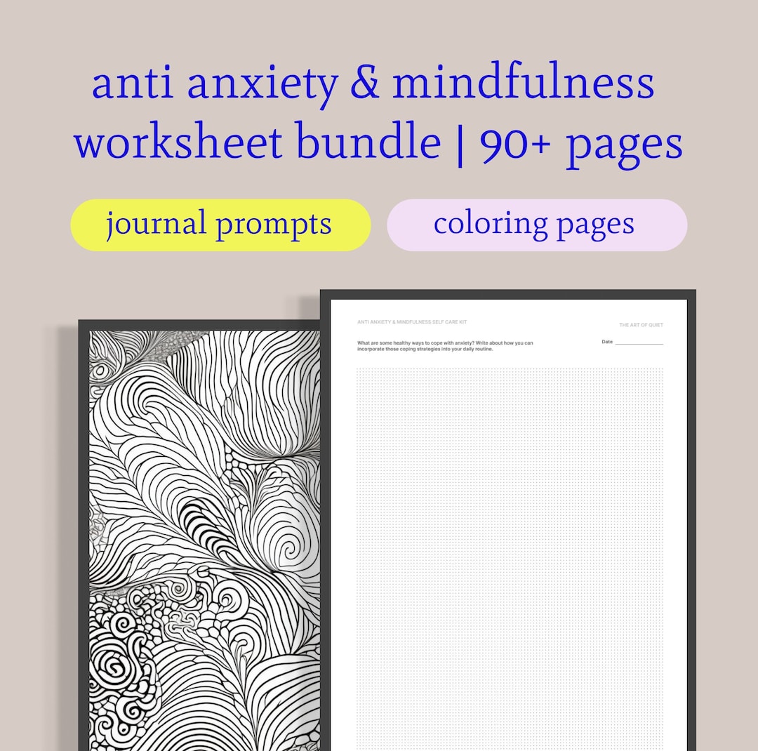 Anxiety Journal & Coloring Printables 90 Page Mega Bundle - Etsy